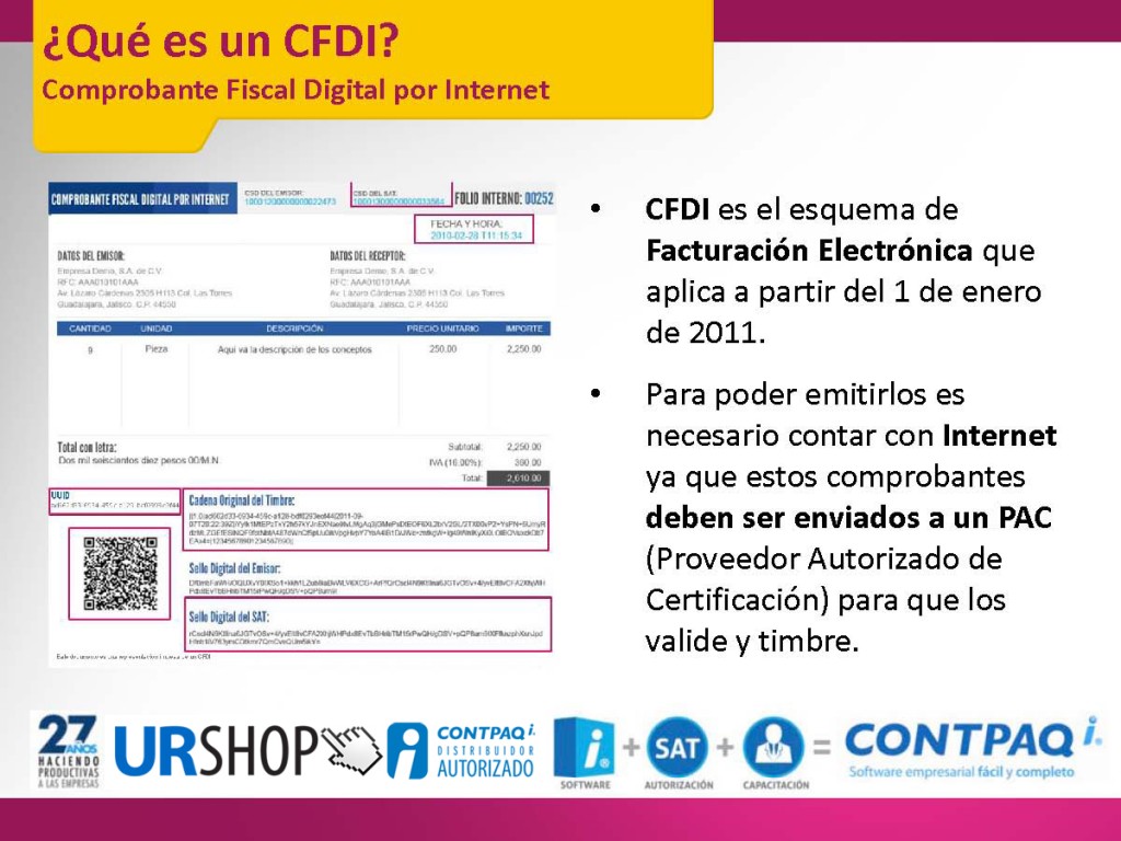 ¿Qué es un CFDI? – UrShop Distribuidor Asociado CONTPAQi®
